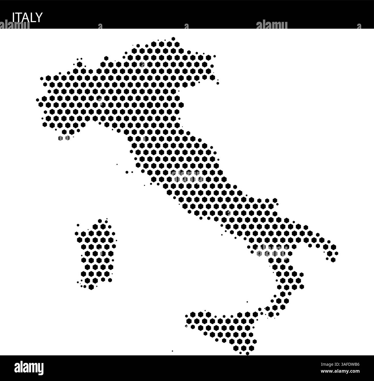 A dotted outline map of Italy highlights its geographical shape. This ...