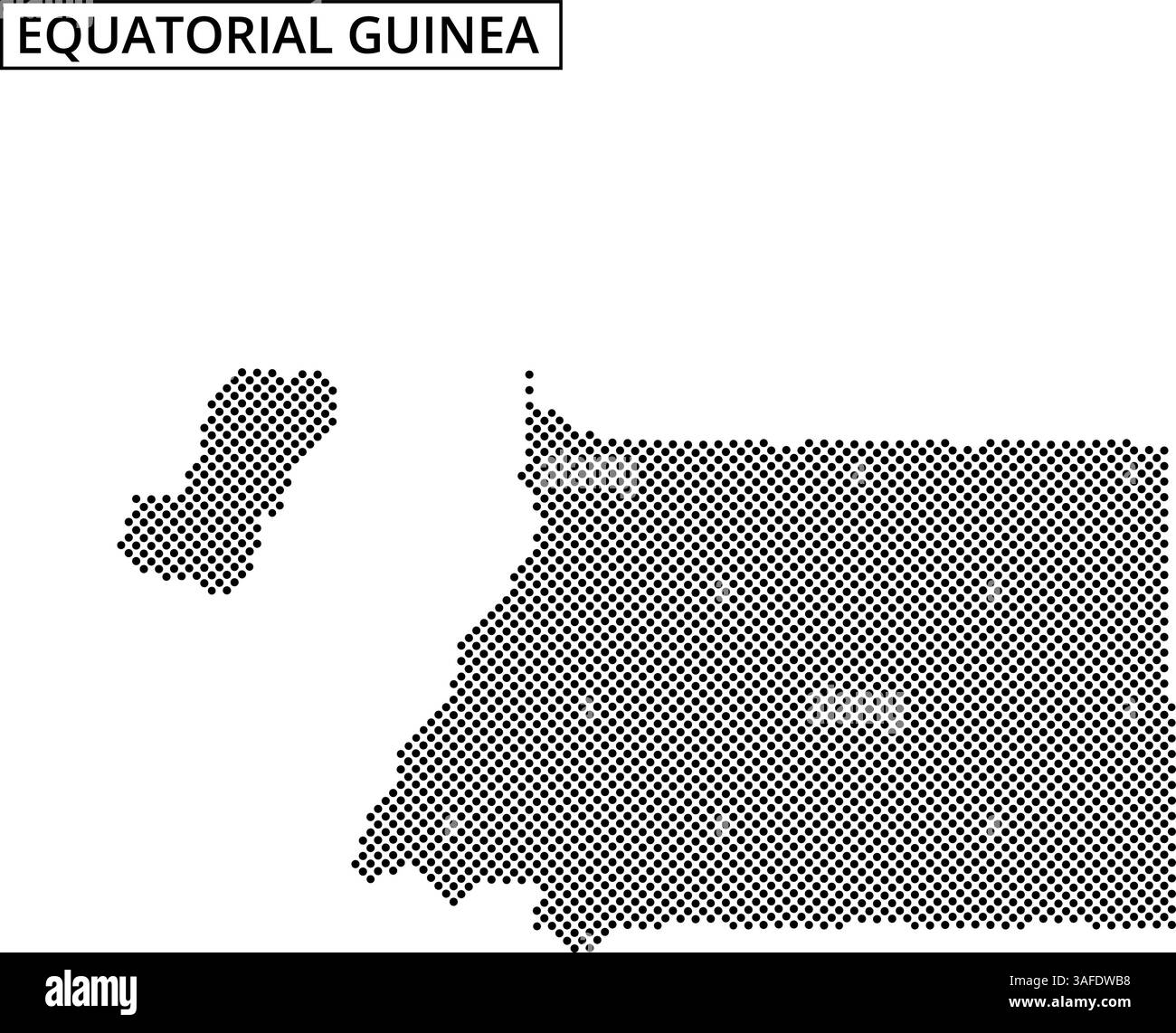 The graphic showcases the outline of Equatorial Guinea, emphasizing its ...
