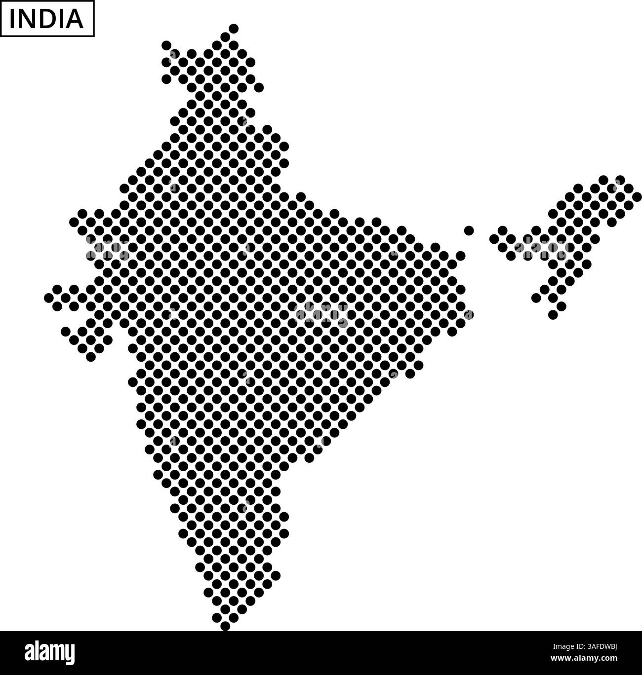 This visual features a dotted representation of India's geographical ...