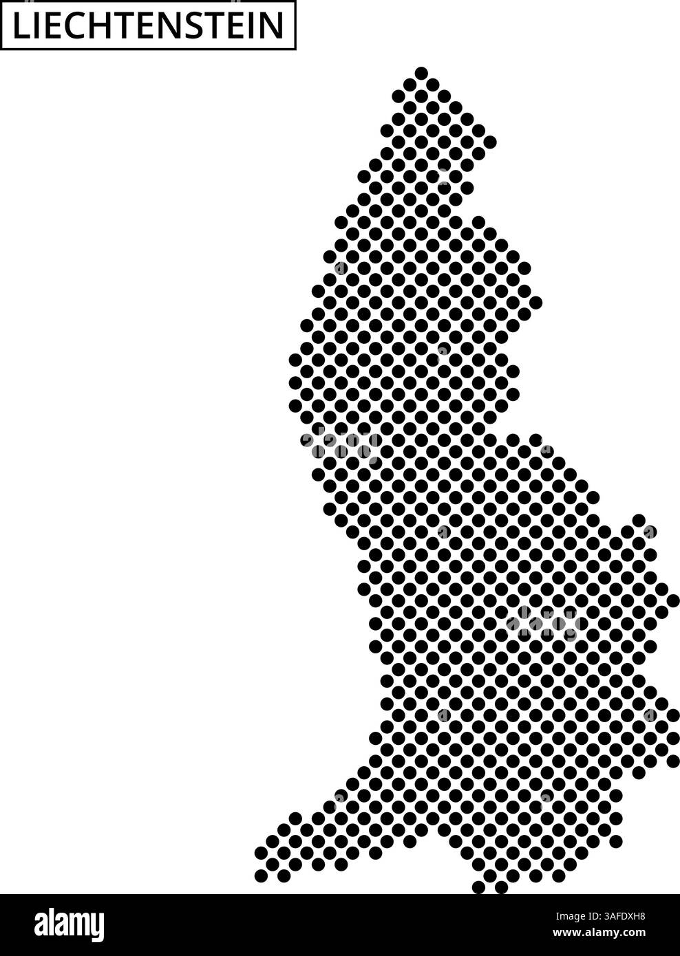 The map of Liechtenstein is displayed as a dotted silhouette ...