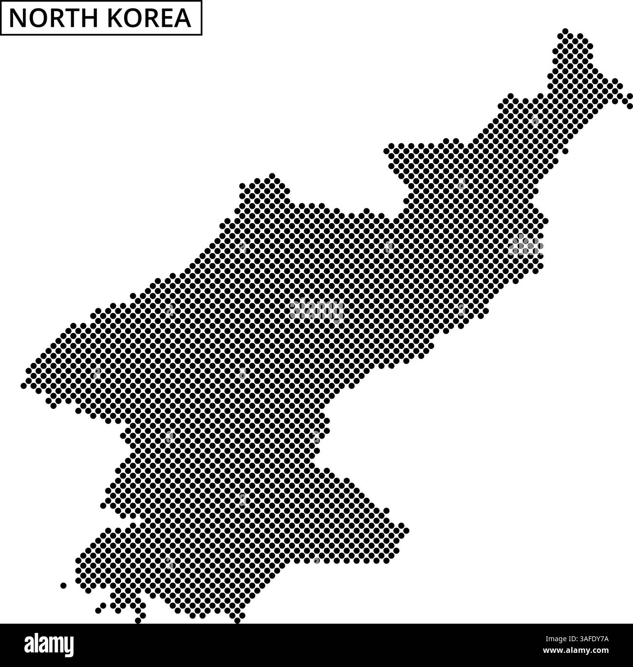 This visual displays a dot map of North Korea, highlighting its ...