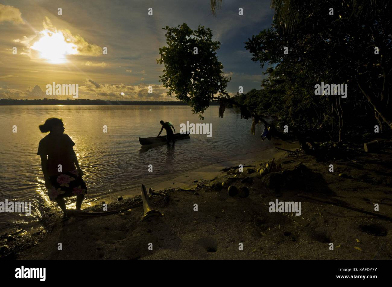 Oct. 15, 2008 - Sunset in the Solomon Islands,Marovo Lagoon, Solomon ...