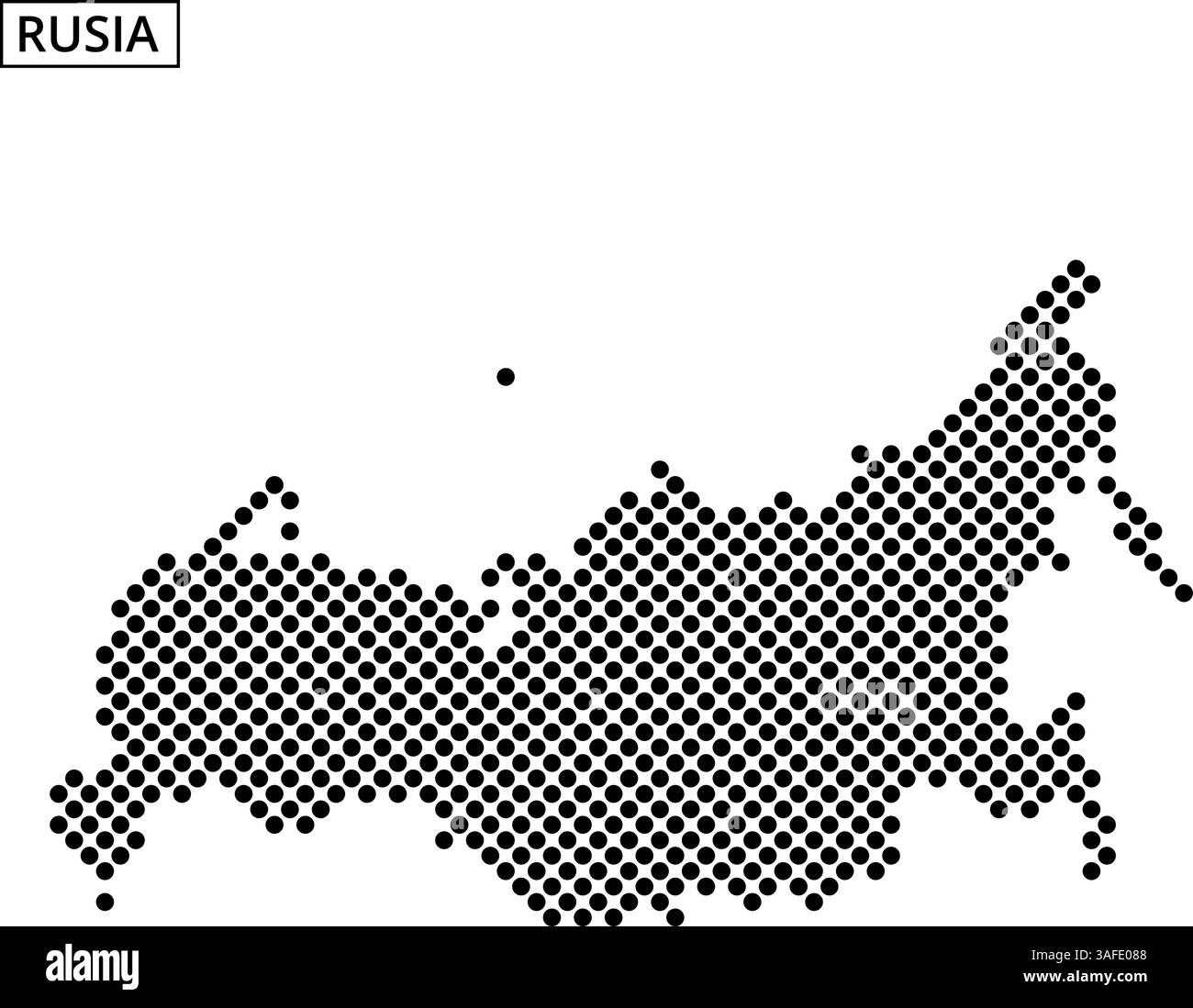 The map highlights Russia's geographical outline with a dotted pattern ...