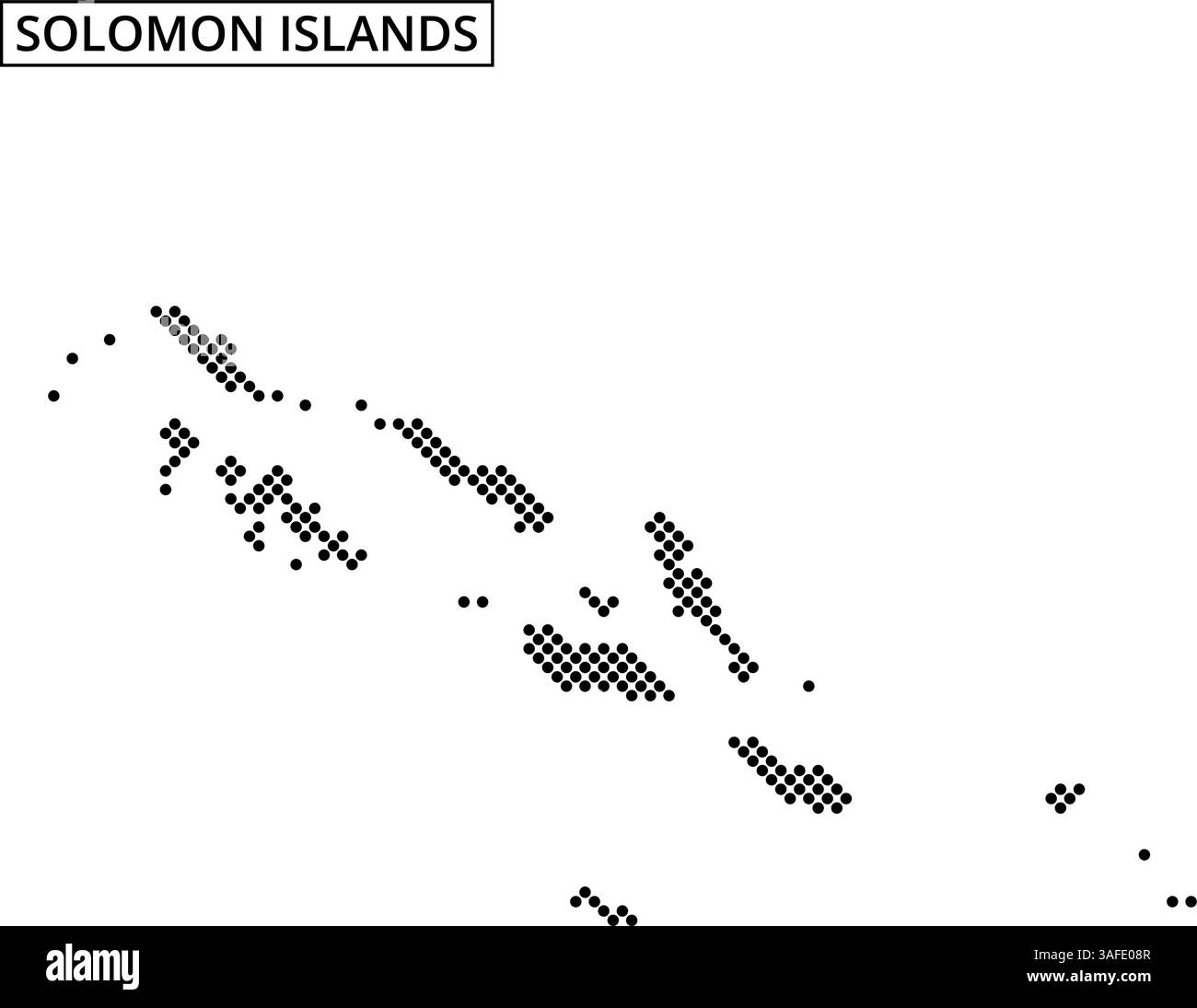 Detailed outline of the Solomon Islands showcasing its geographical features and locations ...