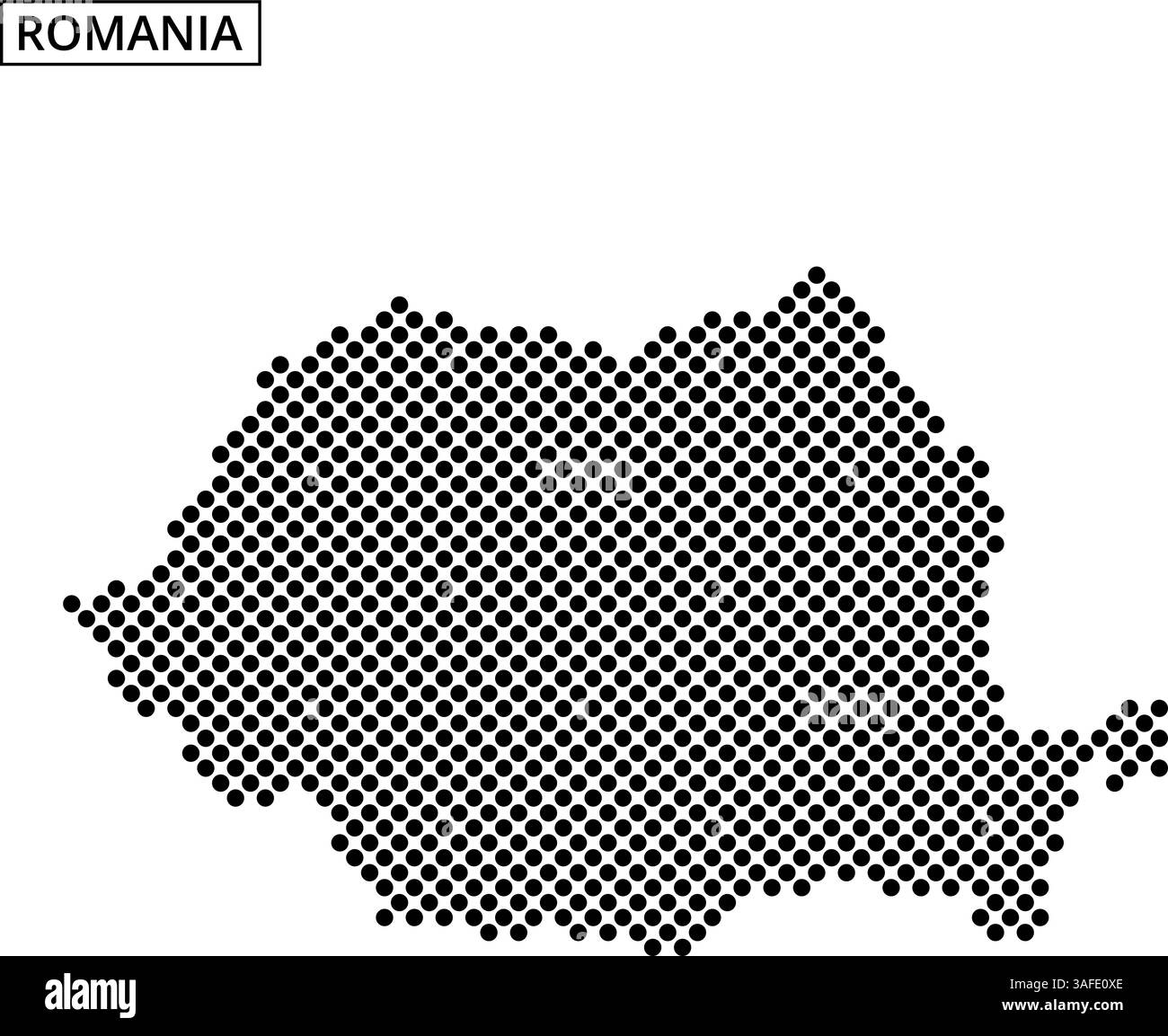 A unique dotted representation of Romania showcases the country’s ...