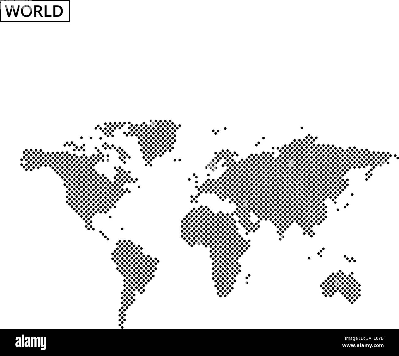 World map illustration with dotted pattern representing global ...