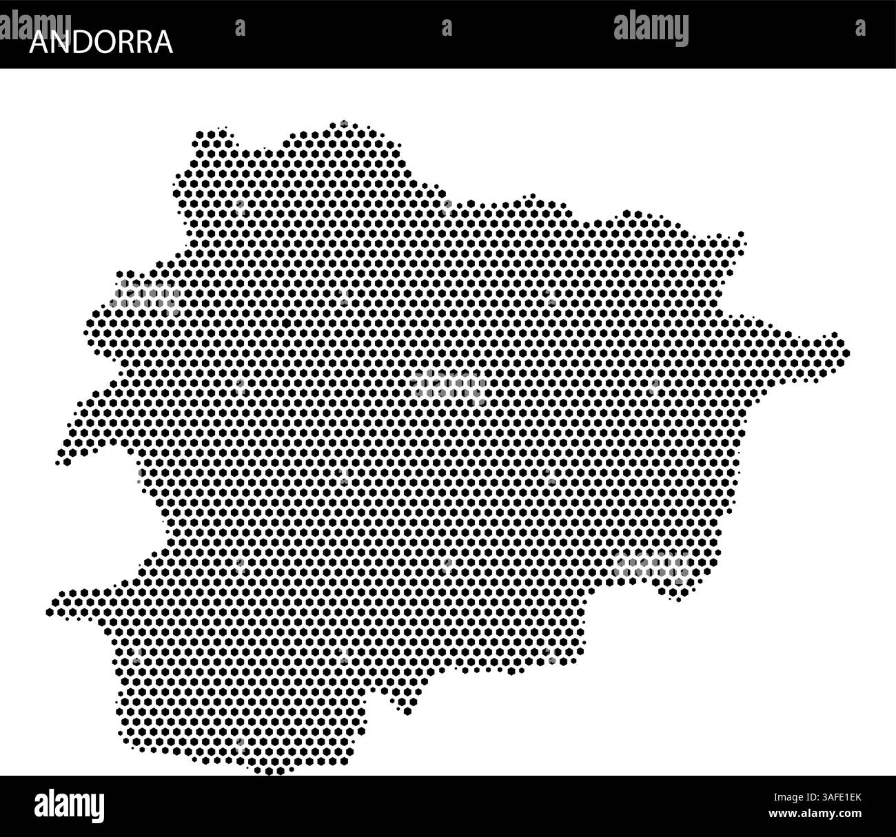 Andorra's borders are illustrated in a unique pixelated format ...