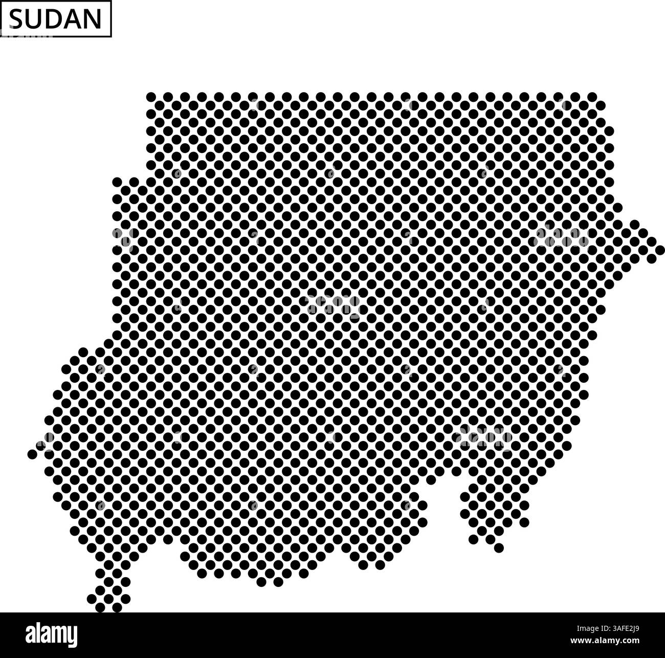 This artwork of Sudan uses dotted patterns to showcase its unique shape ...