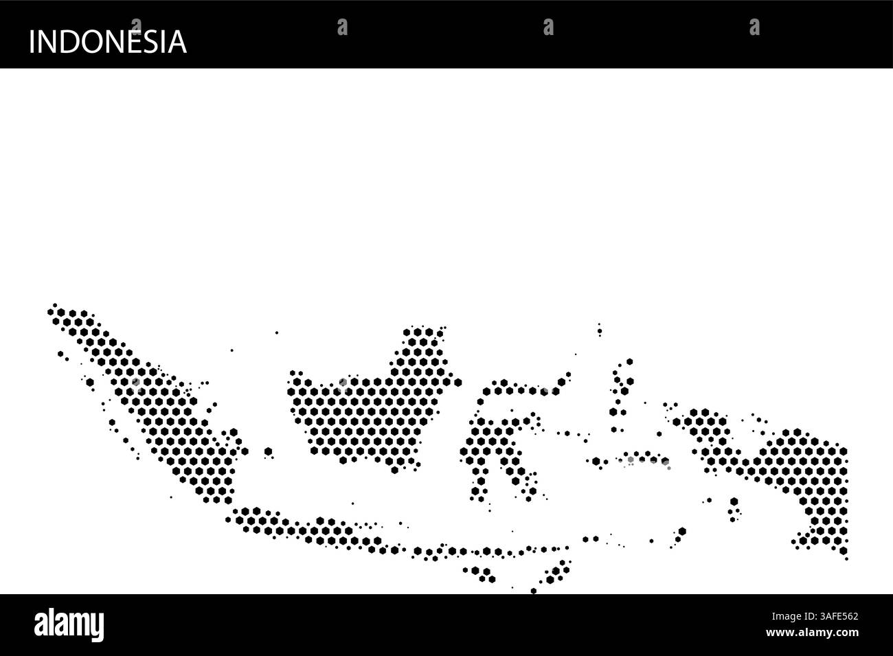 A unique dotted graphic shows the outline of Indonesia with a ...