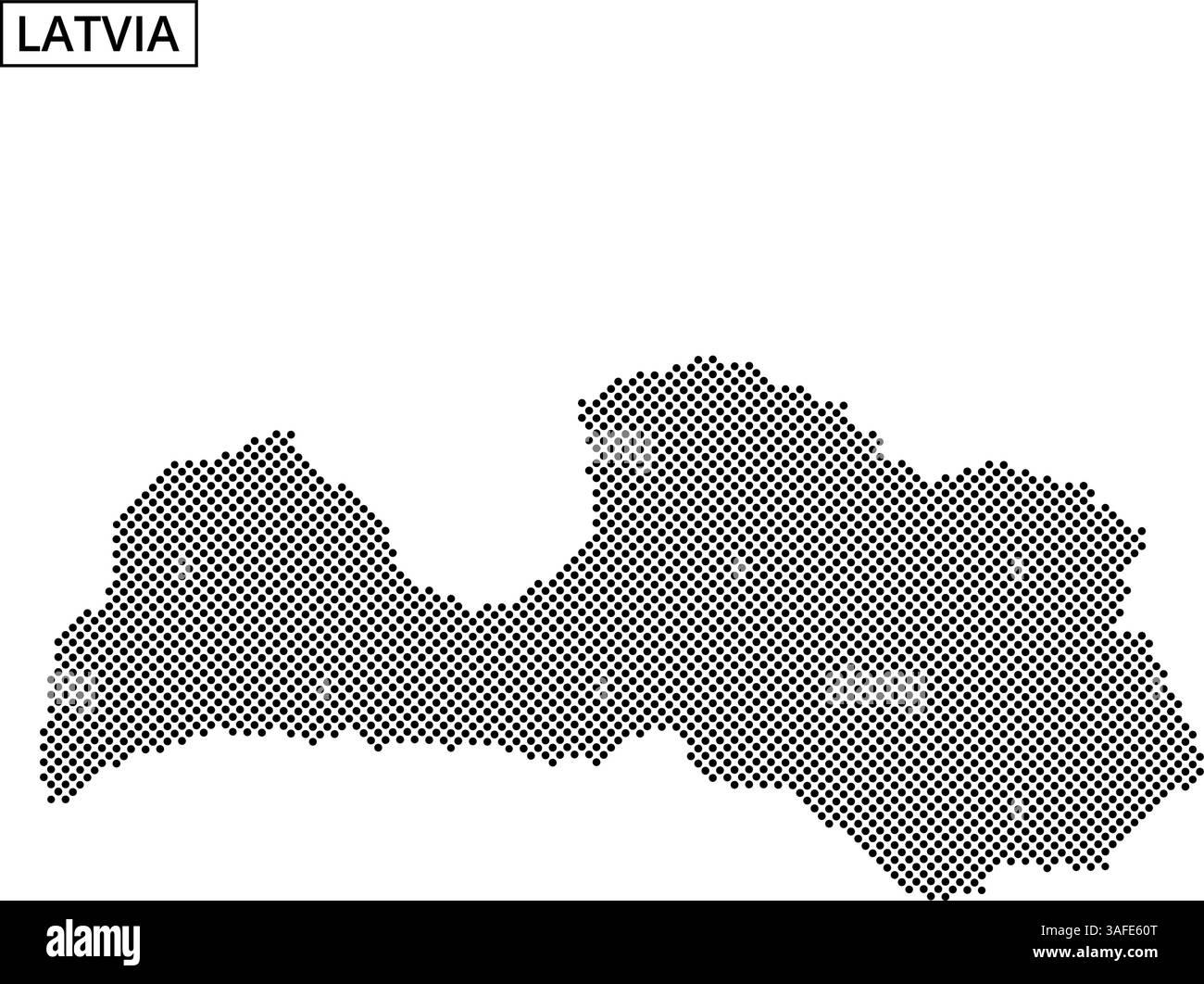 A creative depiction of Latvia’s geographical shape using a dotted ...