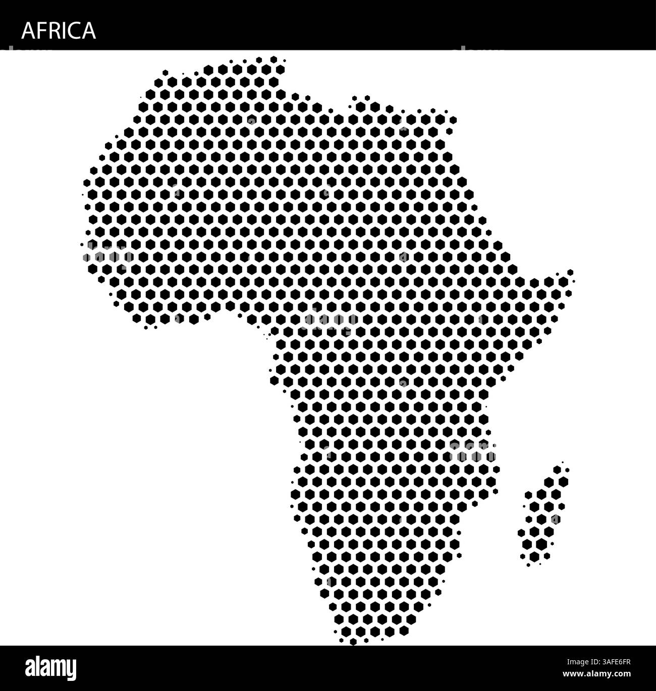 Black dotted outline displays the continent of Africa, highlighting its ...
