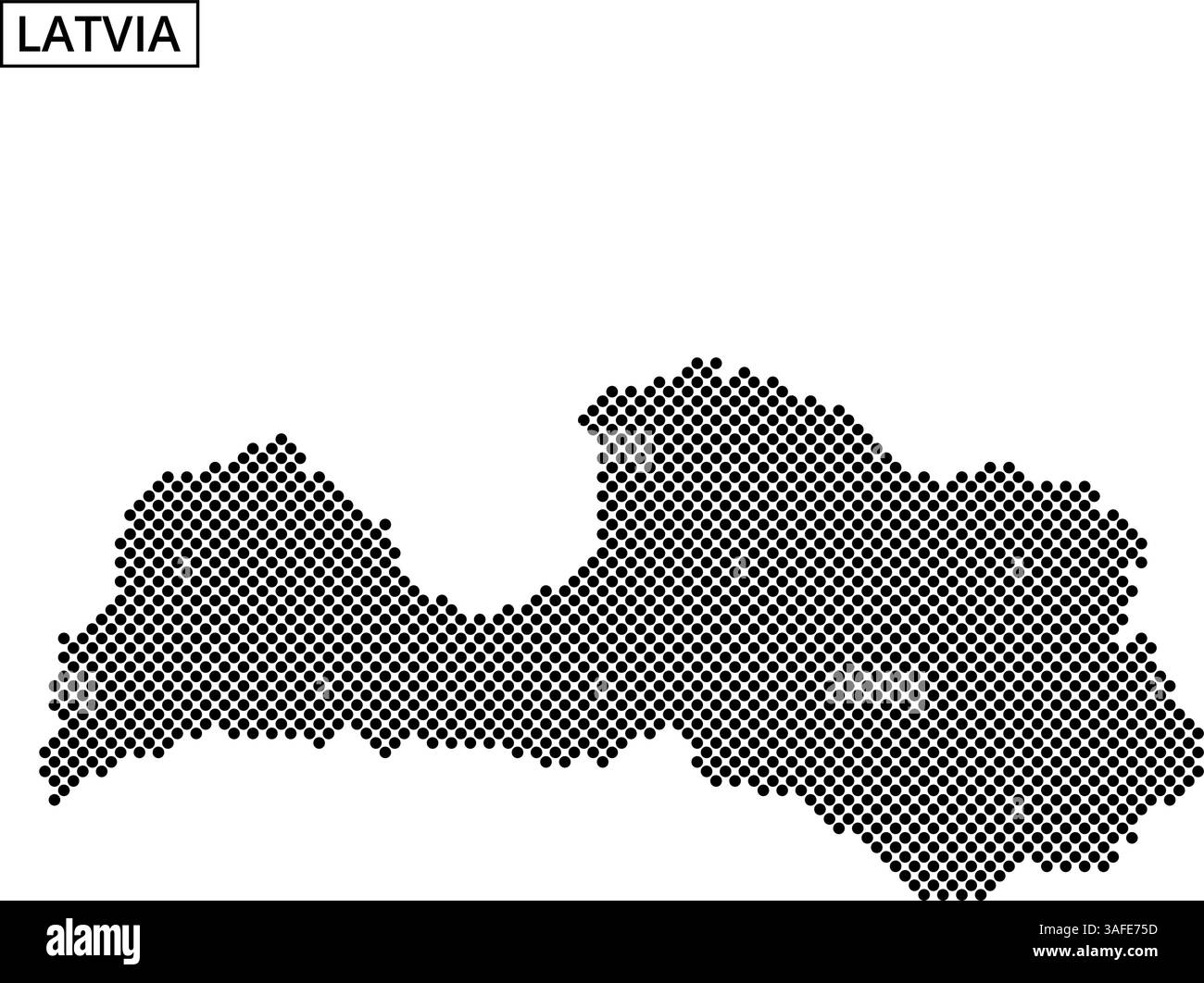 A creative depiction of Latvia’s geographical shape using a dotted ...