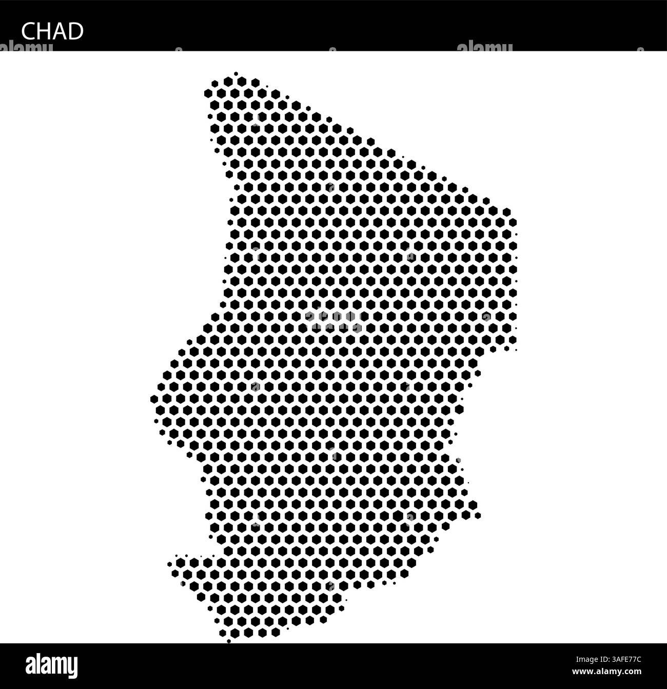 This map illustrates the country of Chad, featuring a distinctive ...