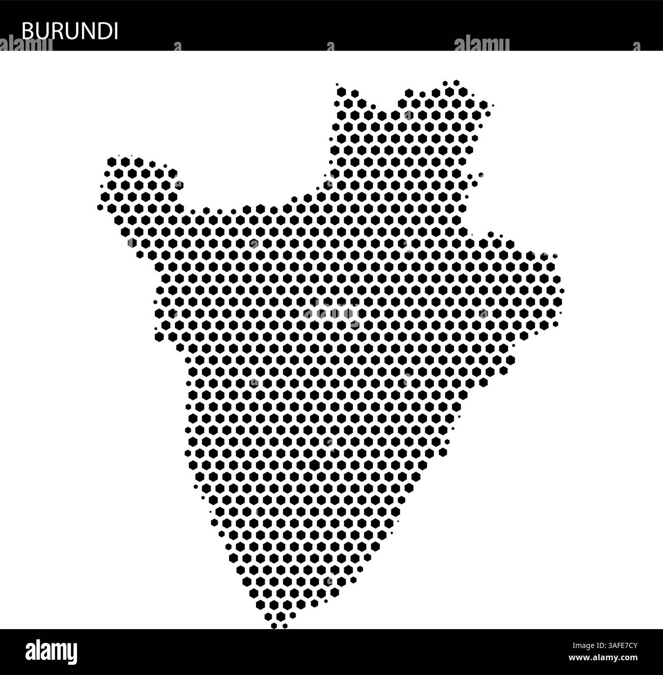 A creative depiction of Burundi's outline in a striking dot pattern ...