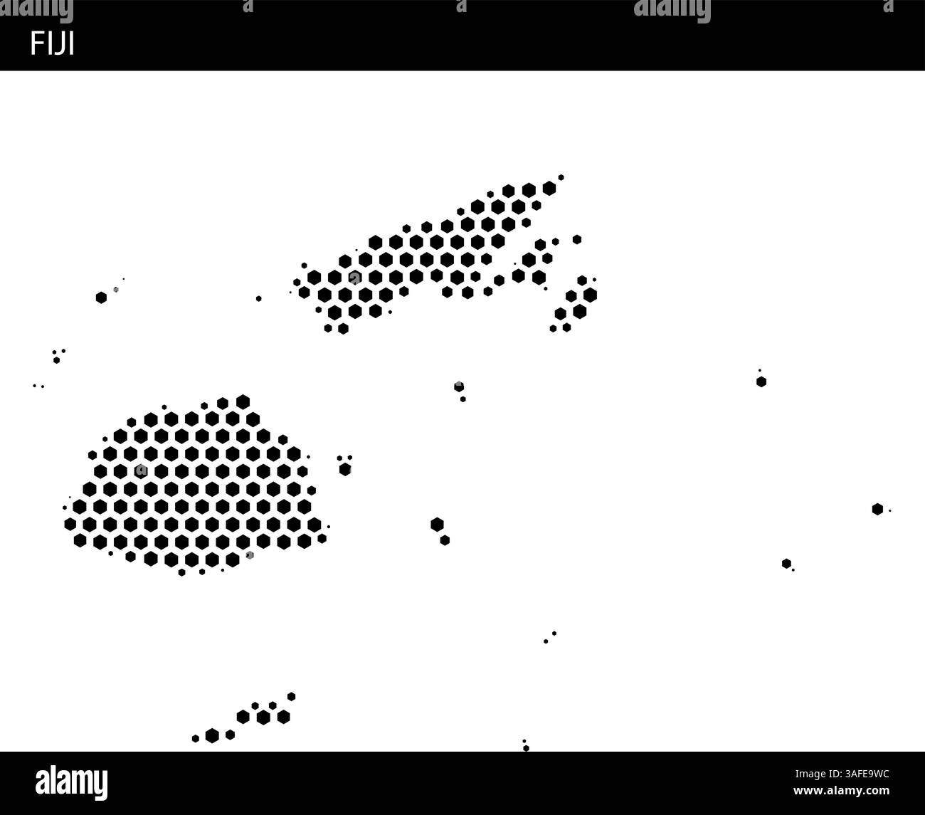 Detailed representation of Fiji highlighting its islands and ...