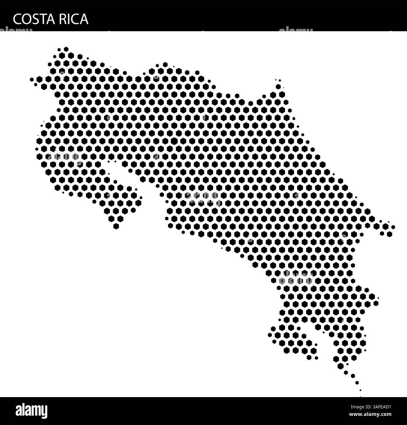 A creative representation of the Costa Rica map using a dotted pattern ...