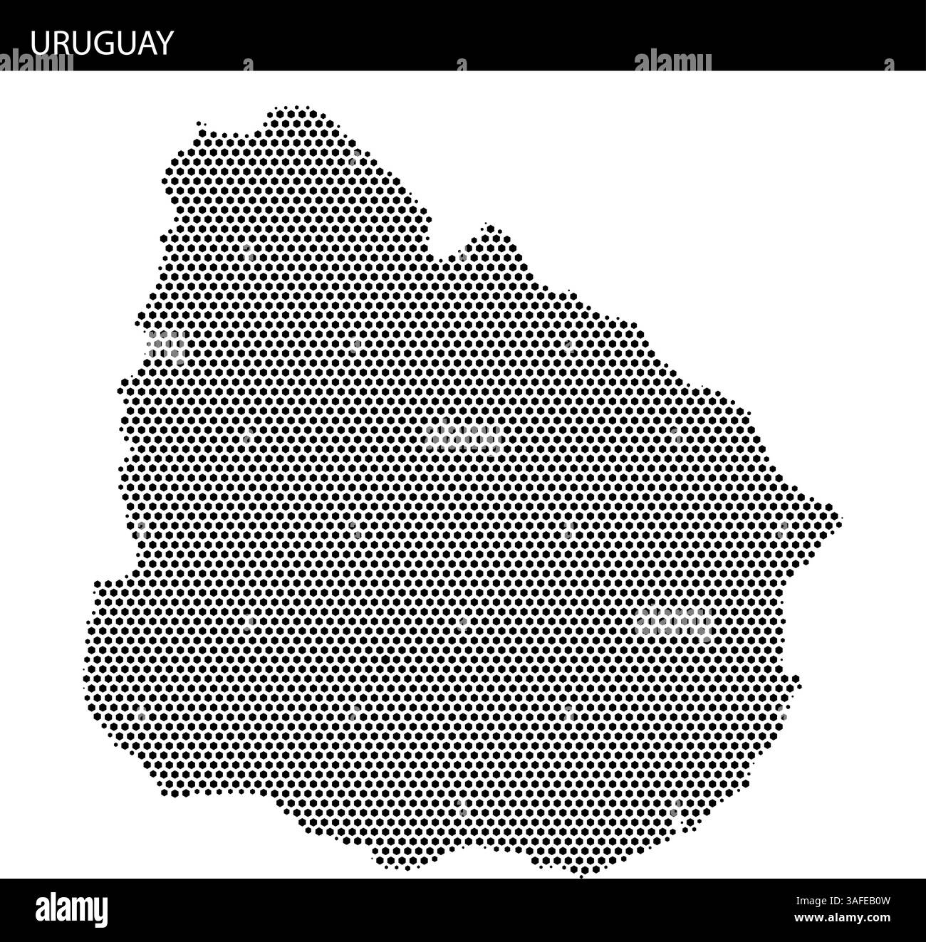 An artistic representation of Uruguay's map outline, highlighting ...