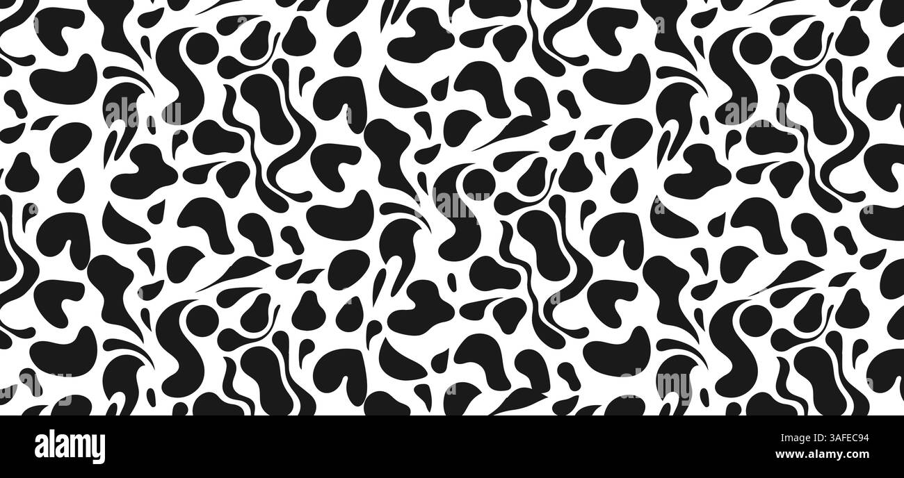 Abstract Black and White Organic Pattern Design Stock Vector Image & Art - Alamy