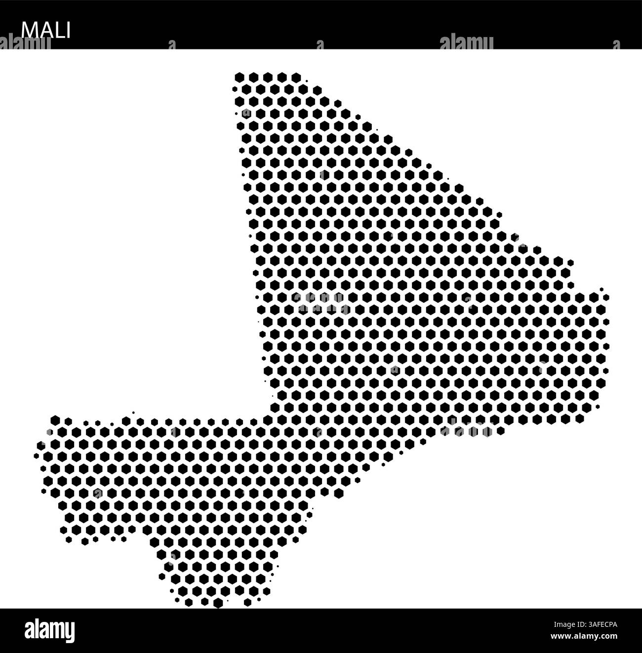 A dotted map displays the outline of Mali, highlighting its ...