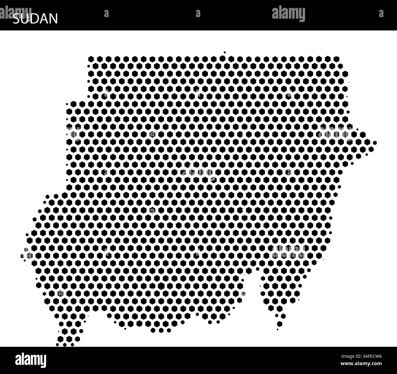This artwork of Sudan uses dotted patterns to showcase its unique shape ...