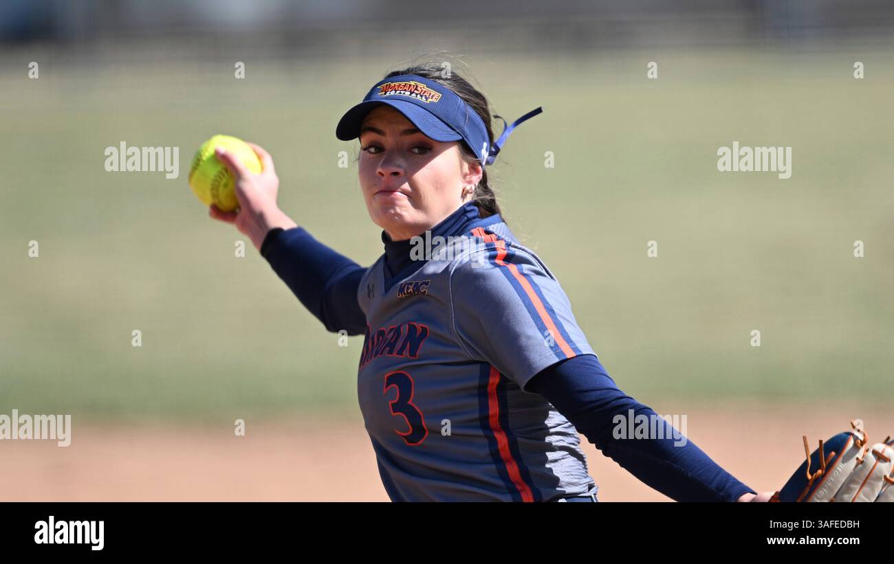 Morgan St pitcher Serena Rodriguez throws during an NCAA softball game ...
