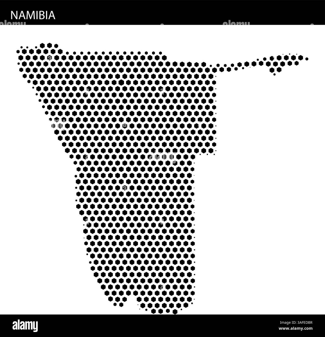 Artistic depiction of Namibia using a dot pattern to outline the ...