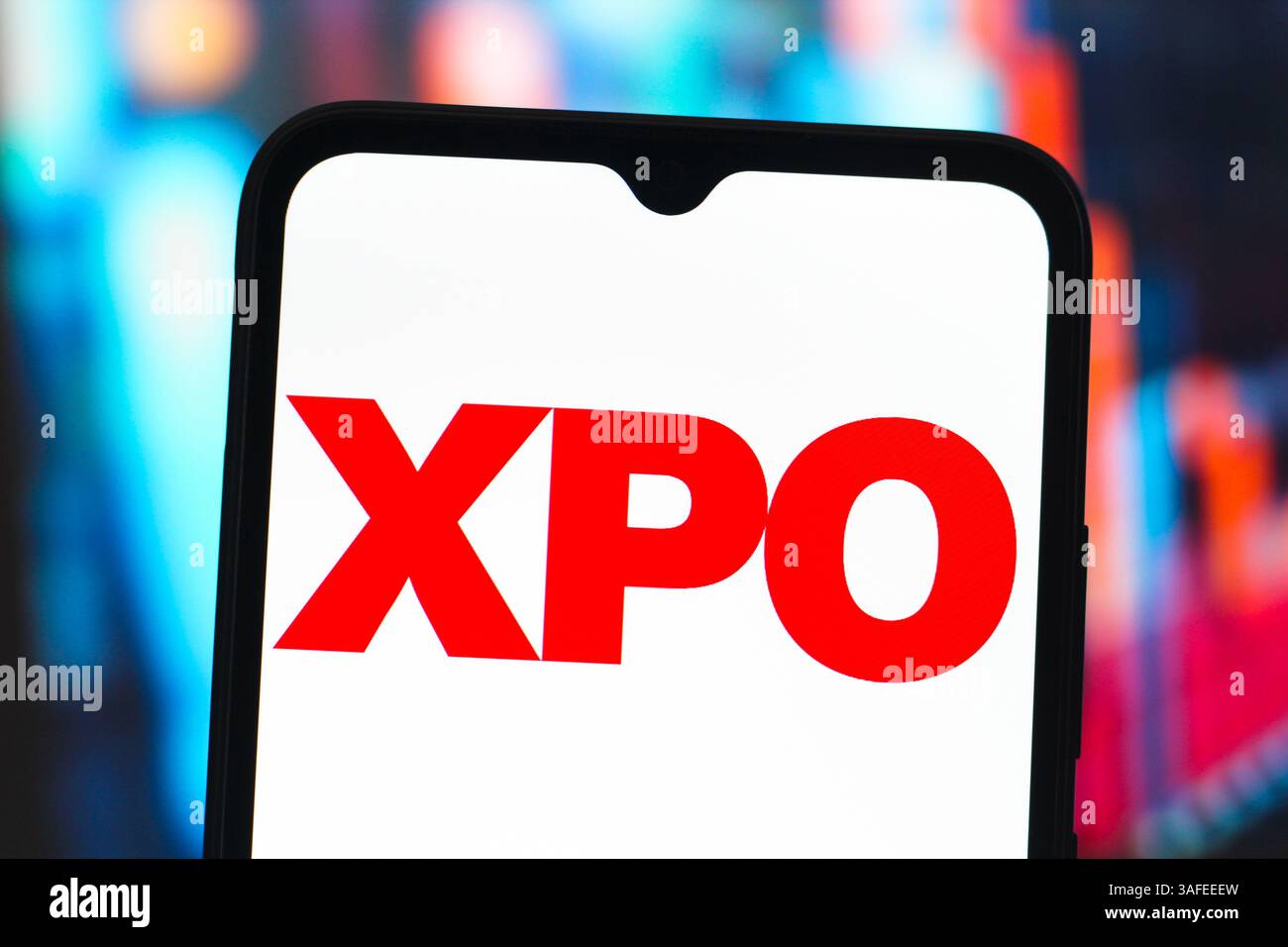 Canada. 07th Apr, 2025. In this photo illustration, the XPO logo is seen displayed on a ...