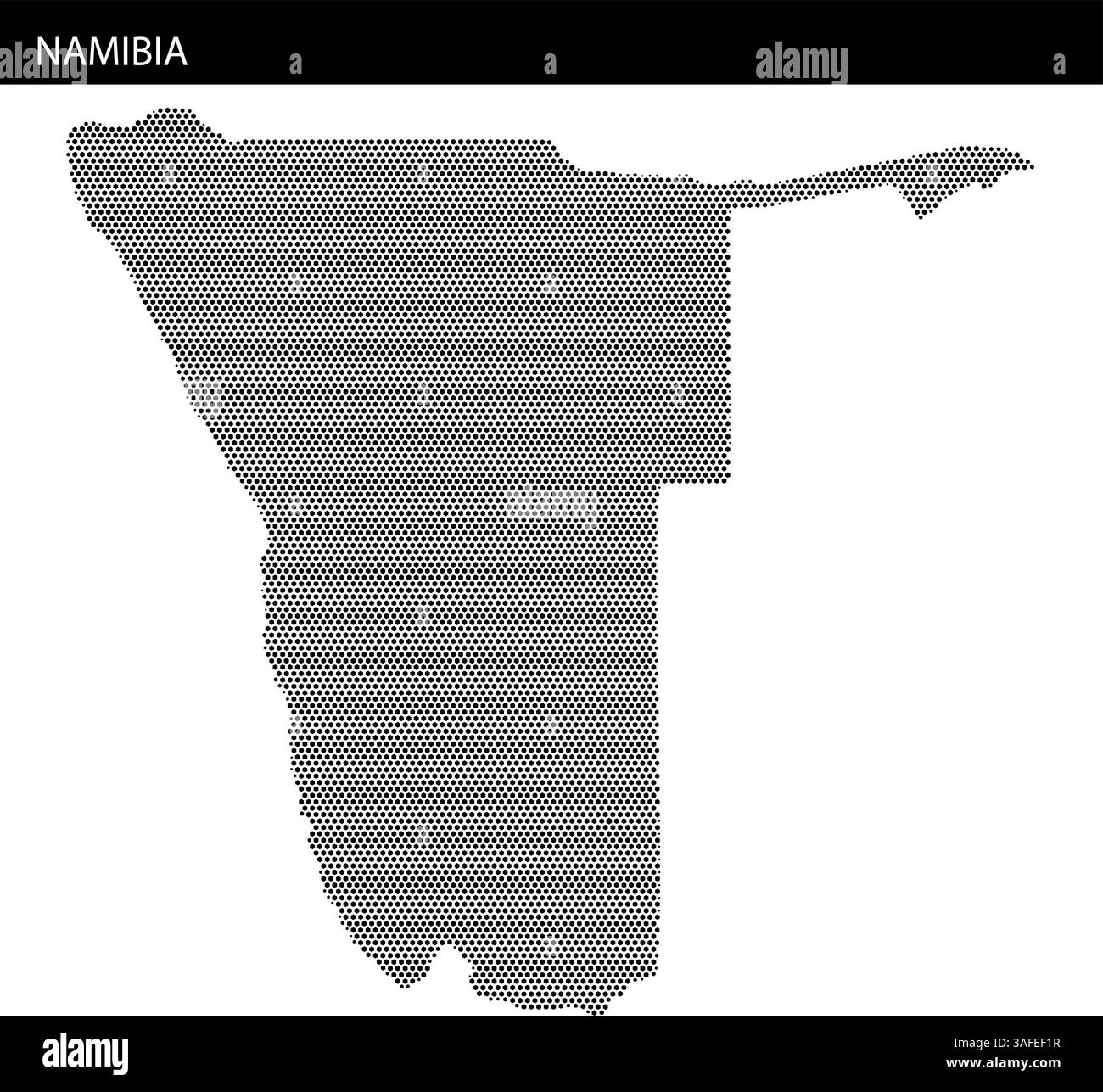 Artistic depiction of Namibia using a dot pattern to outline the ...