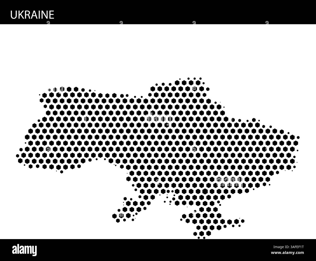 An outline of Ukraine filled with a dot pattern, emphasizing the ...