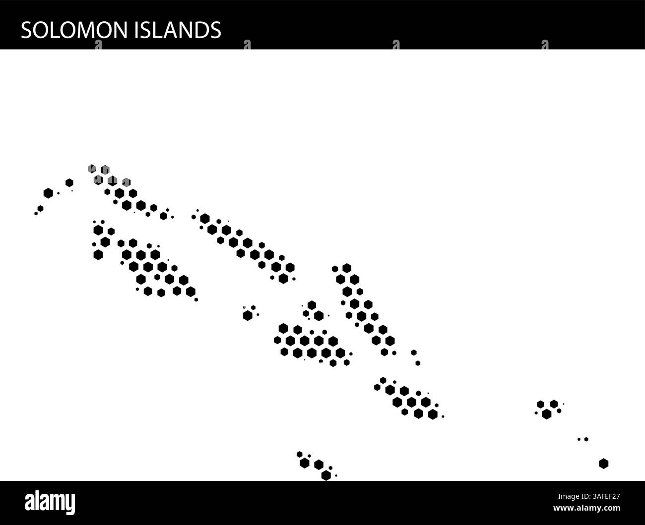 Detailed outline of the Solomon Islands showcasing its geographical ...