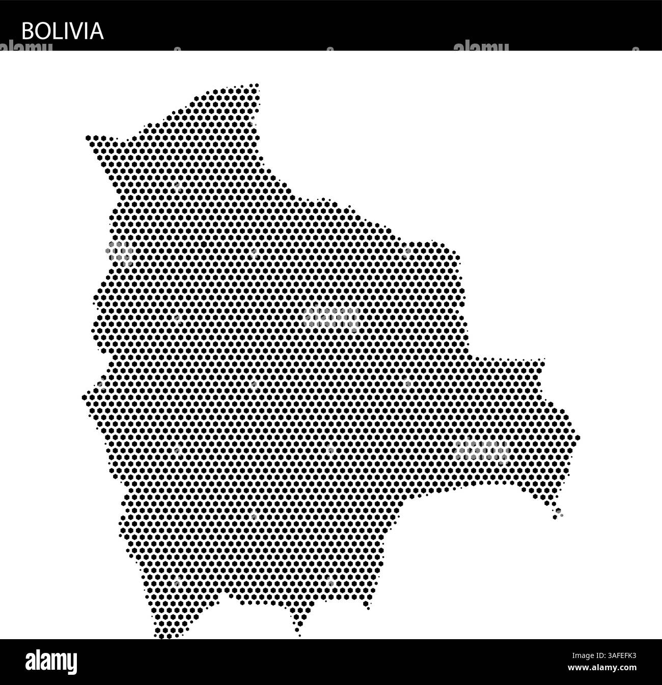 A detailed dotted design illustrating the geographical shape of Bolivia ...