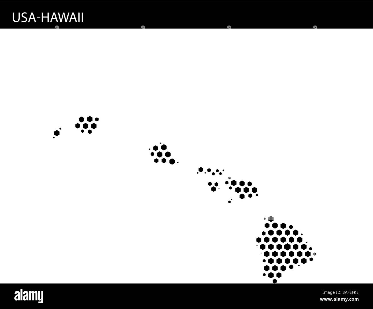 This visual displays an outline map of Hawaii featuring a dotted ...