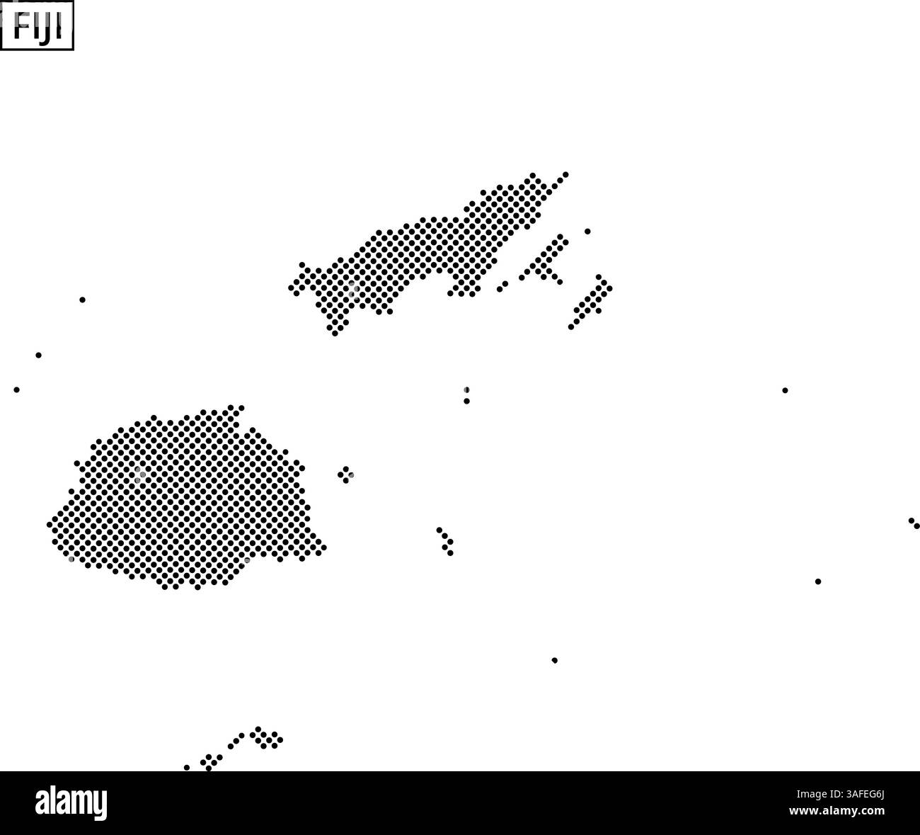 Detailed representation of Fiji highlighting its islands and ...
