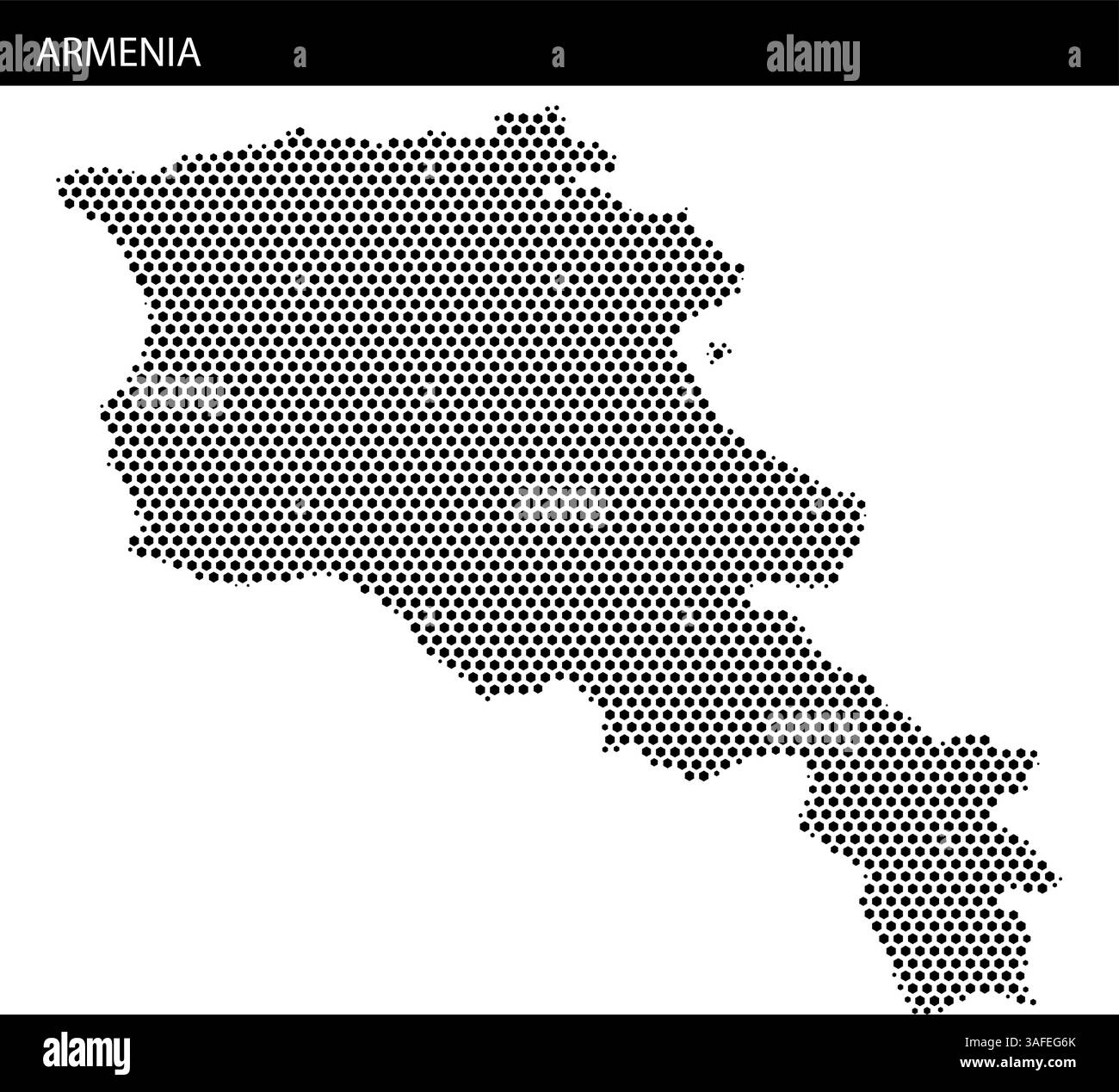 A unique dotted map illustrates Armenia's geographical outline and key ...
