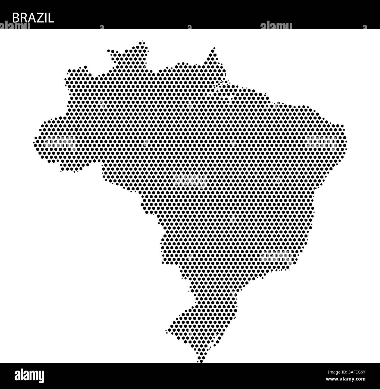 A dotted representation displays the outline of Brazil, highlighting ...