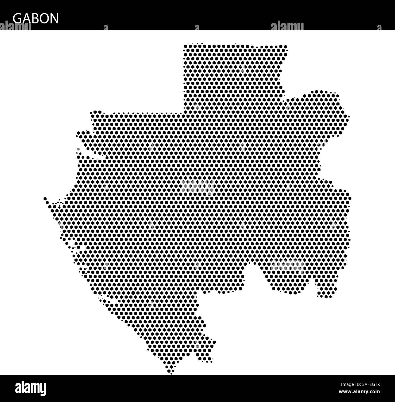 A graphic representation of Gabon highlights its distinct geographic ...