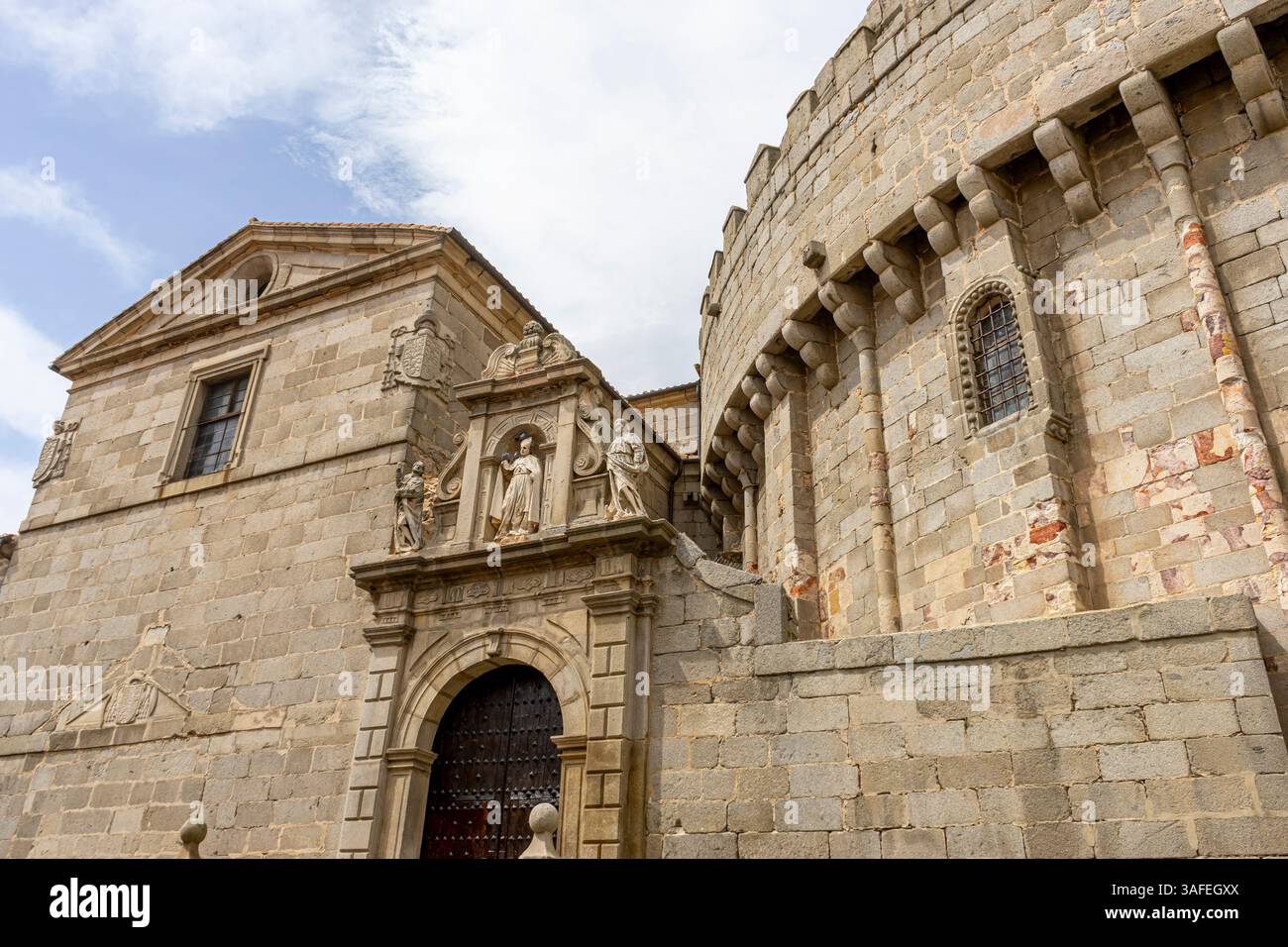 Avila's Cathedral Surrounded by Historic City Wall - Iconic Spanish ...