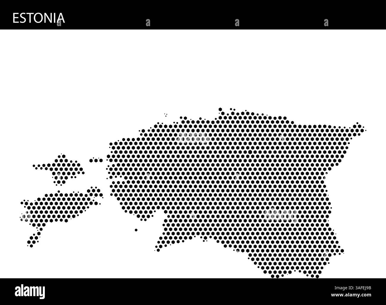 A representation of Estonia drawn using a unique dot pattern ...