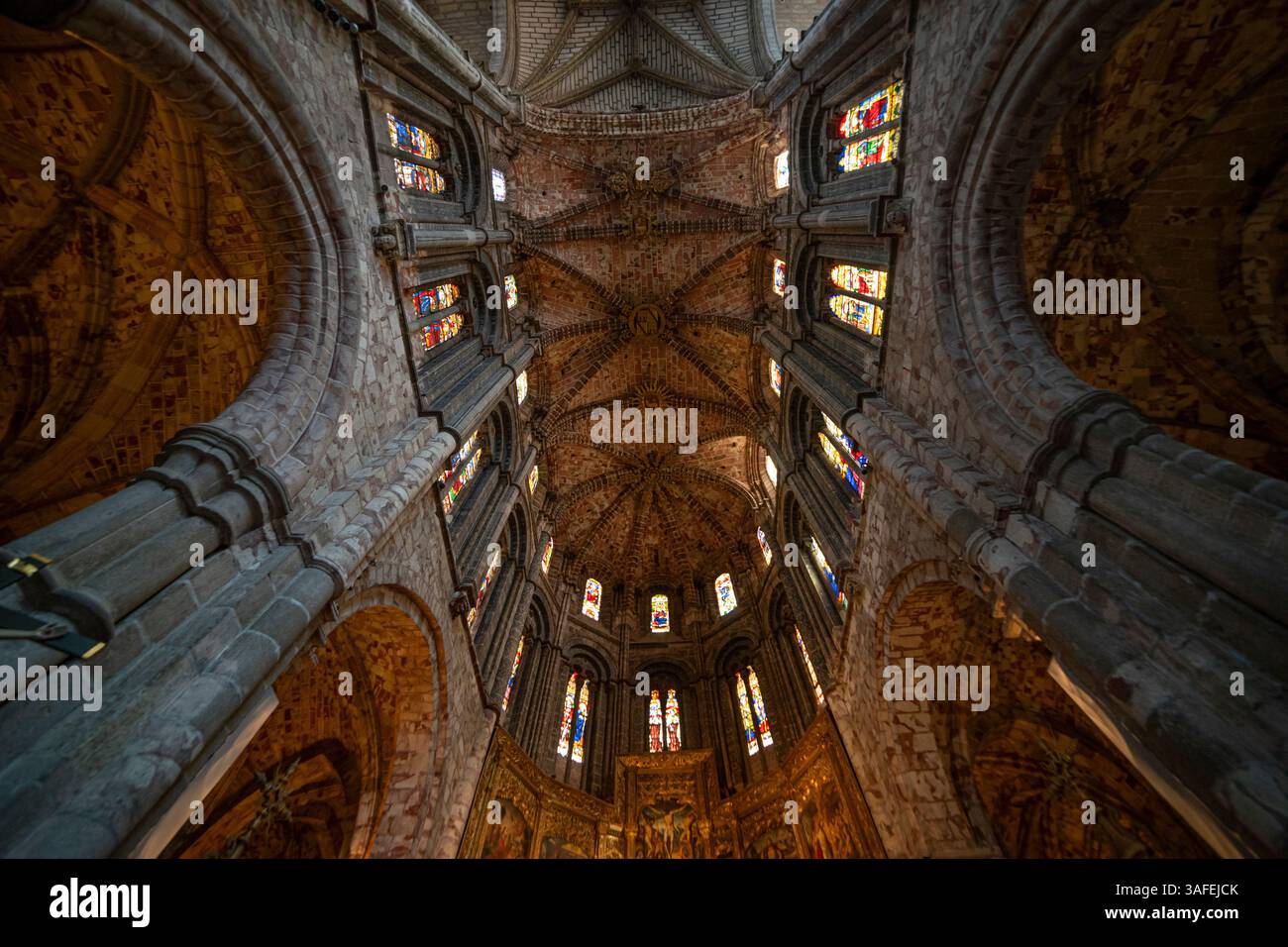 Impressive Gothic Arches and Columns Inside Ávila Cathedral Stock Photo ...