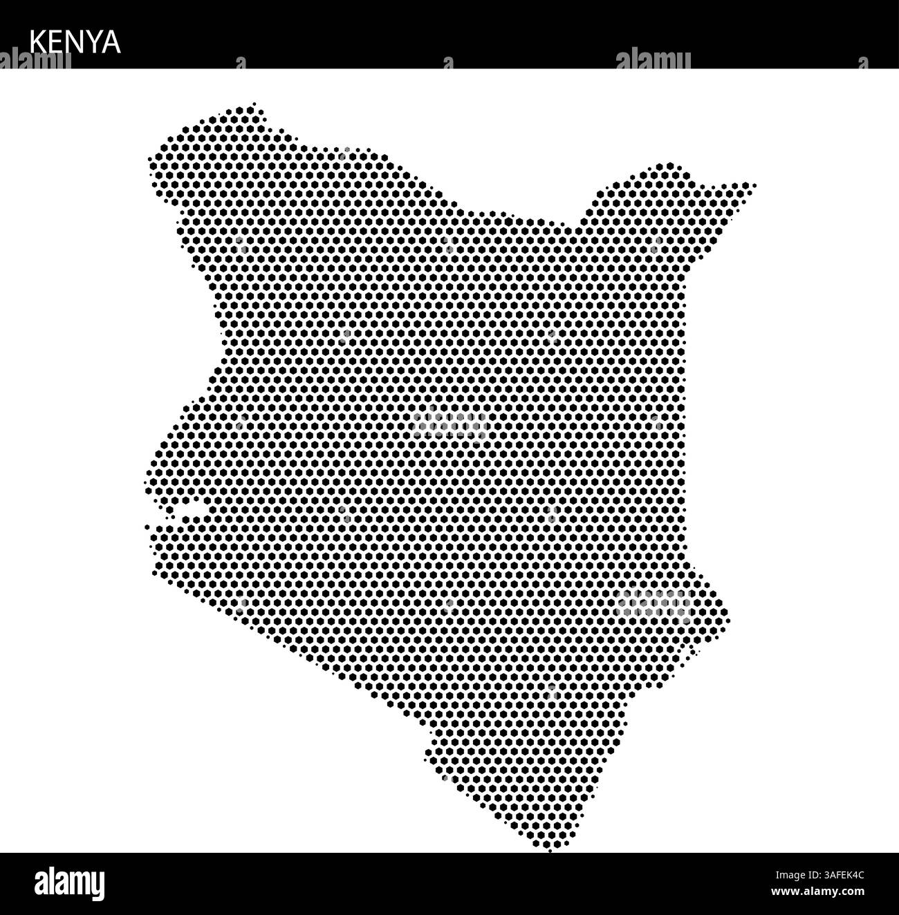 Unique dot pattern representation of Kenya showcasing its geographical ...