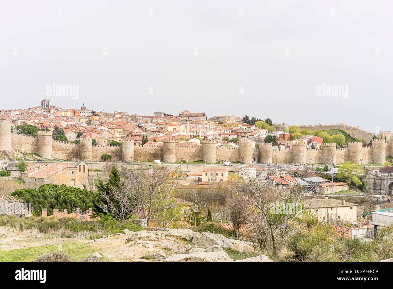 Explore the Exquisite Medieval Wall of Avila - Spanish Fortress Stock ...