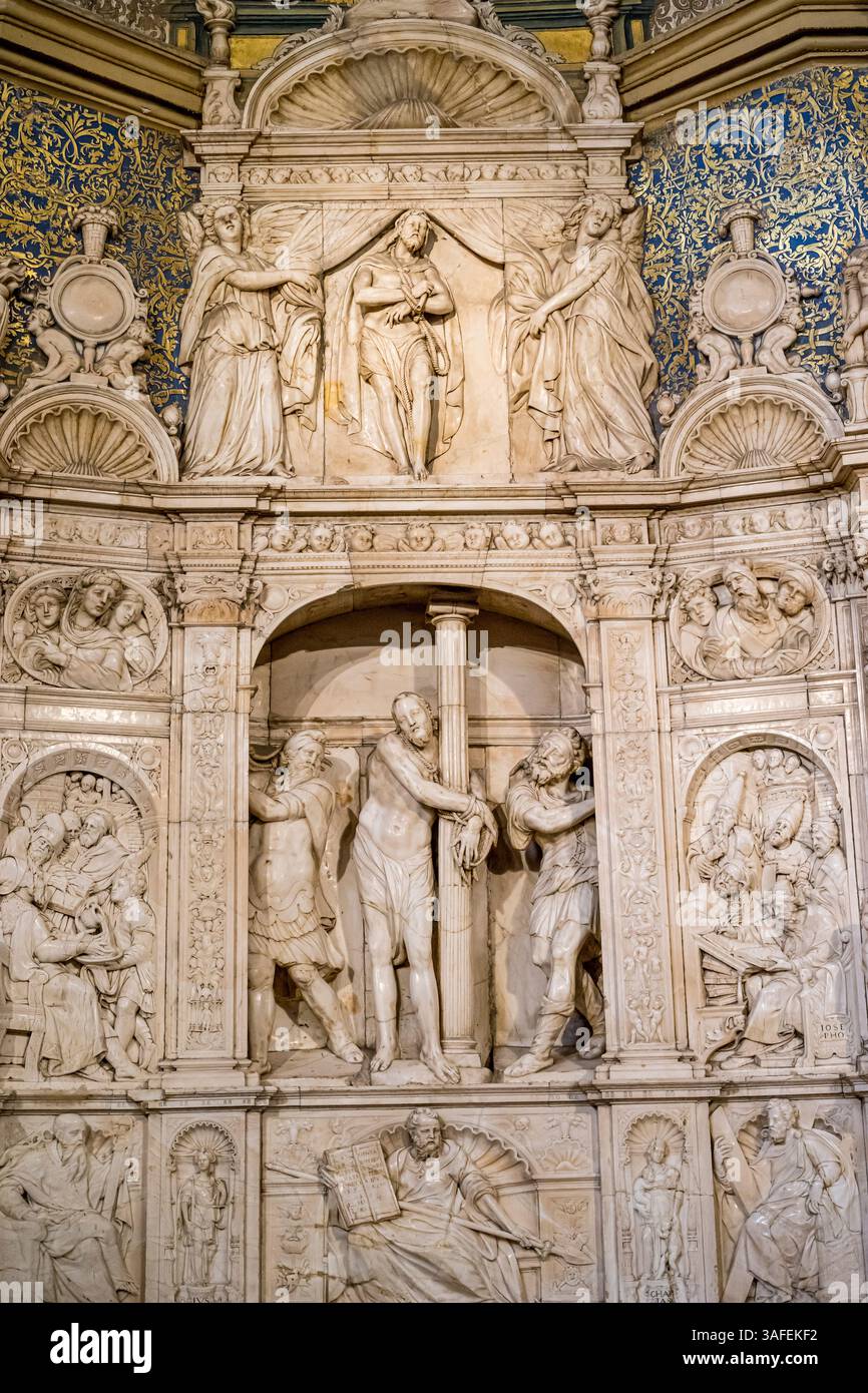 Ornate Religious Sculpture in Ávila Cathedral - Bishop and Holy Figures ...
