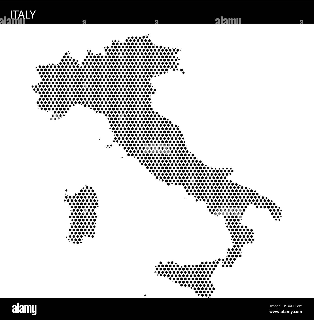 A dotted outline map of Italy highlights its geographical shape. This ...