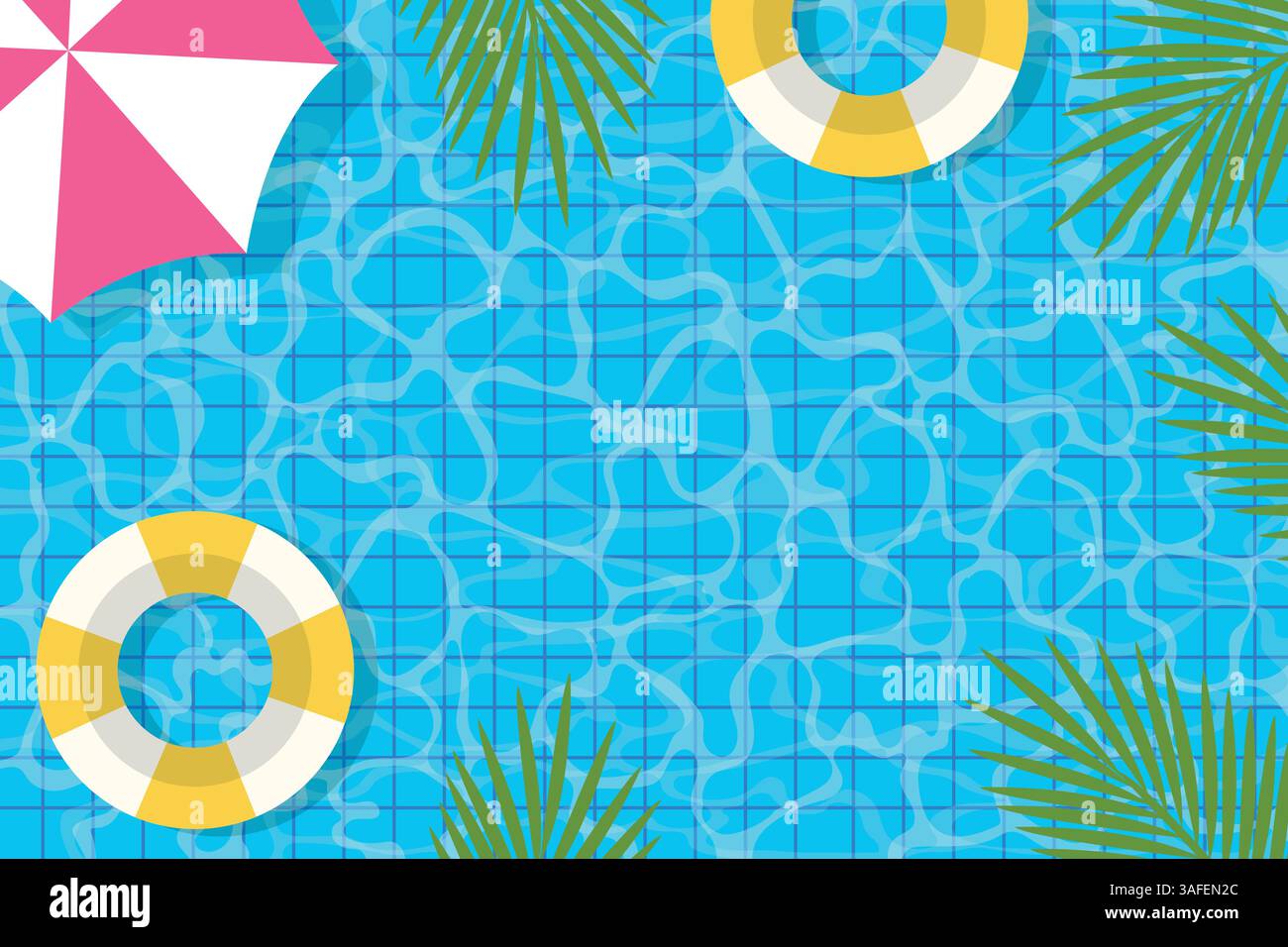 Summer background with swimming pool illustrations for banners, cards ...