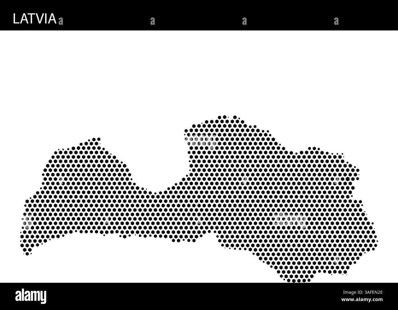 A creative depiction of Latvia’s geographical shape using a dotted ...