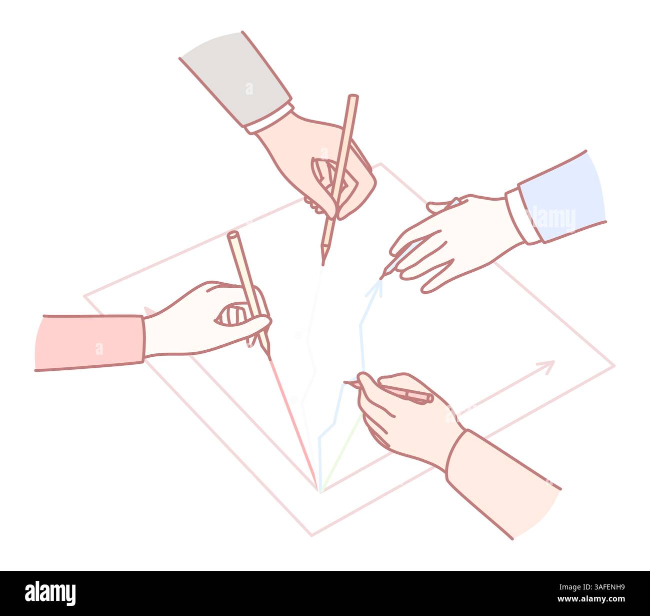 A diverse group collaborates on an exciting drawing project, showcasing ...