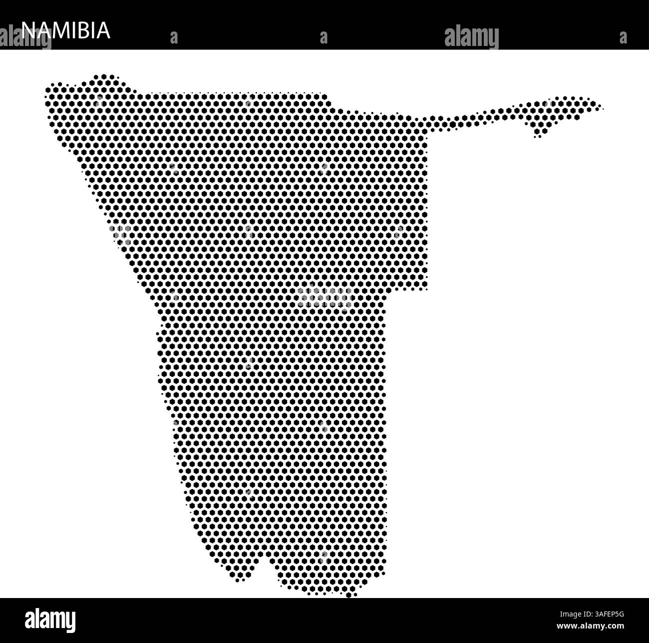 Artistic depiction of Namibia using a dot pattern to outline the ...