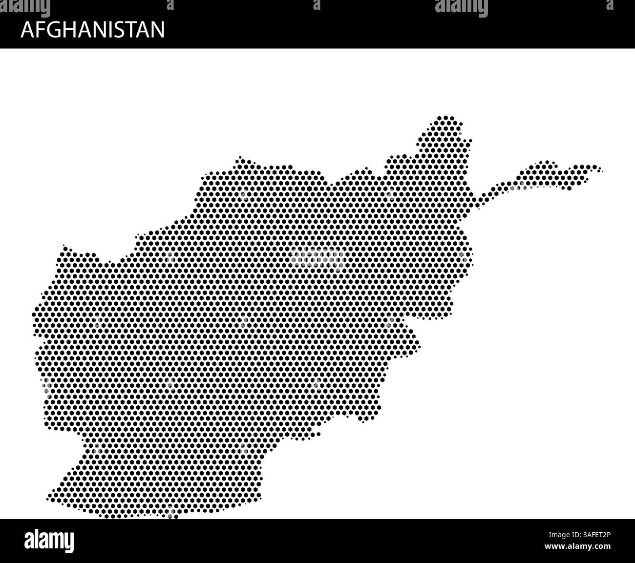 A map of Afghanistan is depicted using a dot pattern, showcasing ...