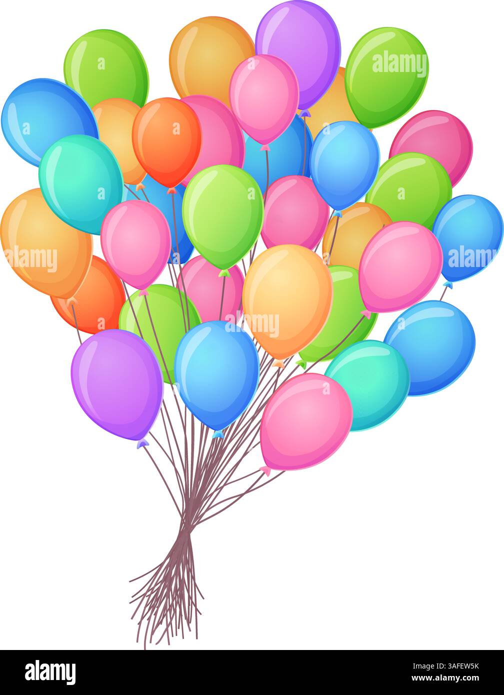 Huge bunch of colorful balloons, vector illustration Stock Vector Image ...