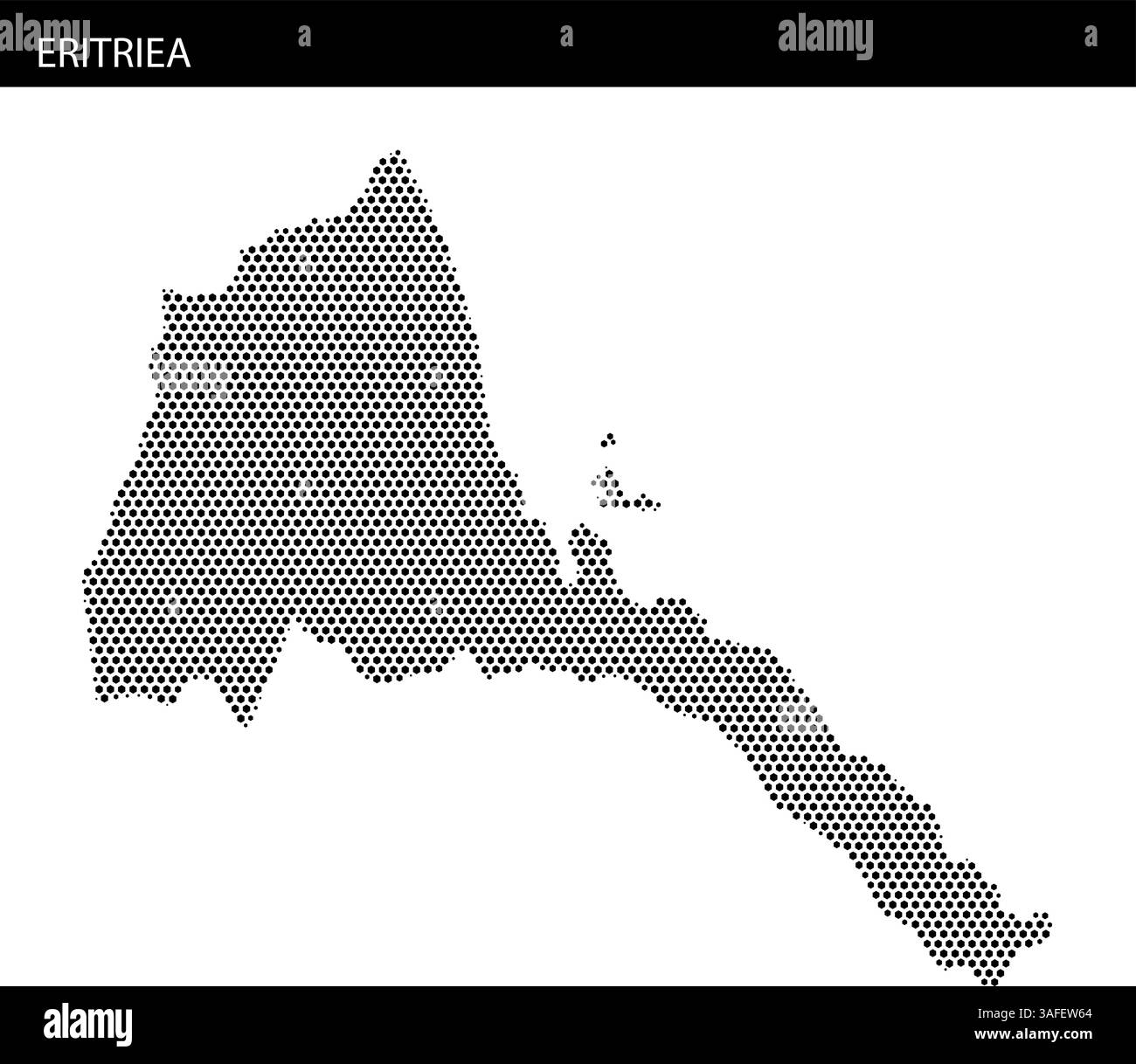 This detailed outline of Eritrea displays its geographic borders and ...